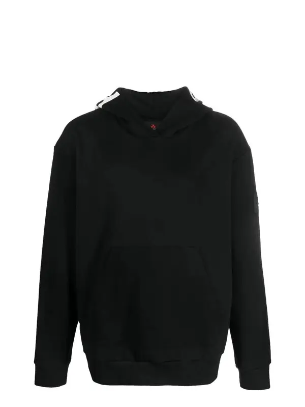 Peuterey Cotton Logo Hoodie - Black