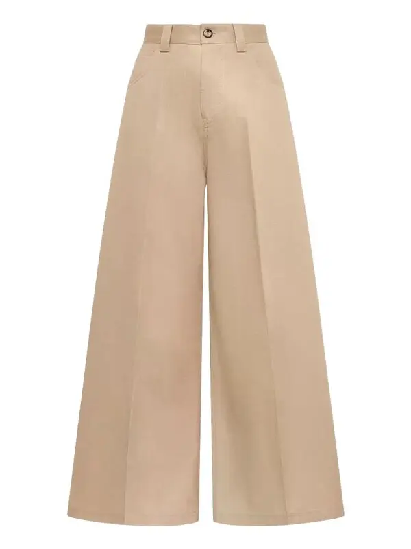 Malìparmi Wide-leg Ankle Trousers - Neutrals