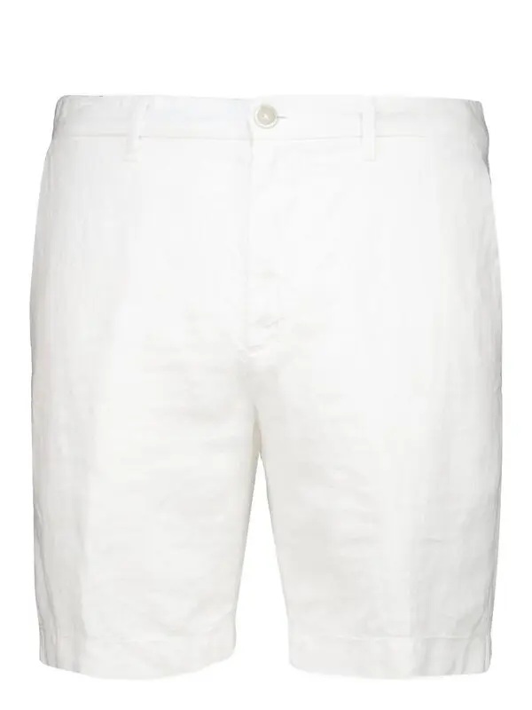 120% Lino Linen Bermuda Shorts - White