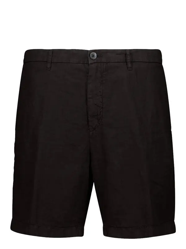 120% Lino Linen Bermuda Shorts - Black