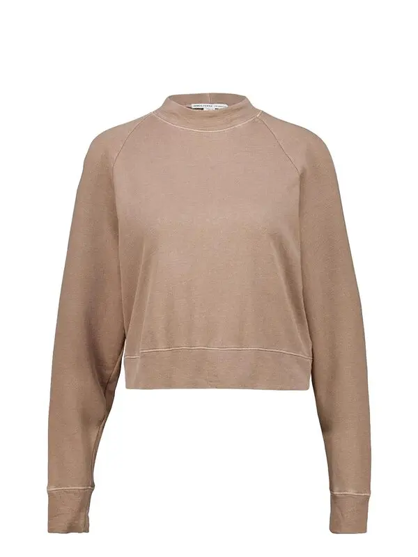JAMES PERSE Cropped French Terry Sweatshirt - Brown
