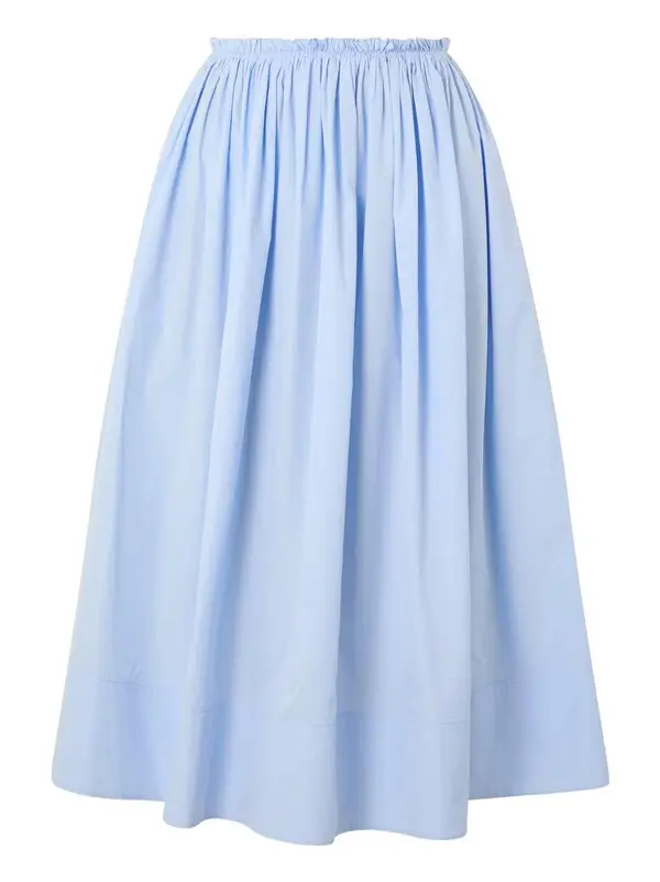 Gabriela Hearst Shiva Gathered Cotton-poplin Maxi Skirt - Blue