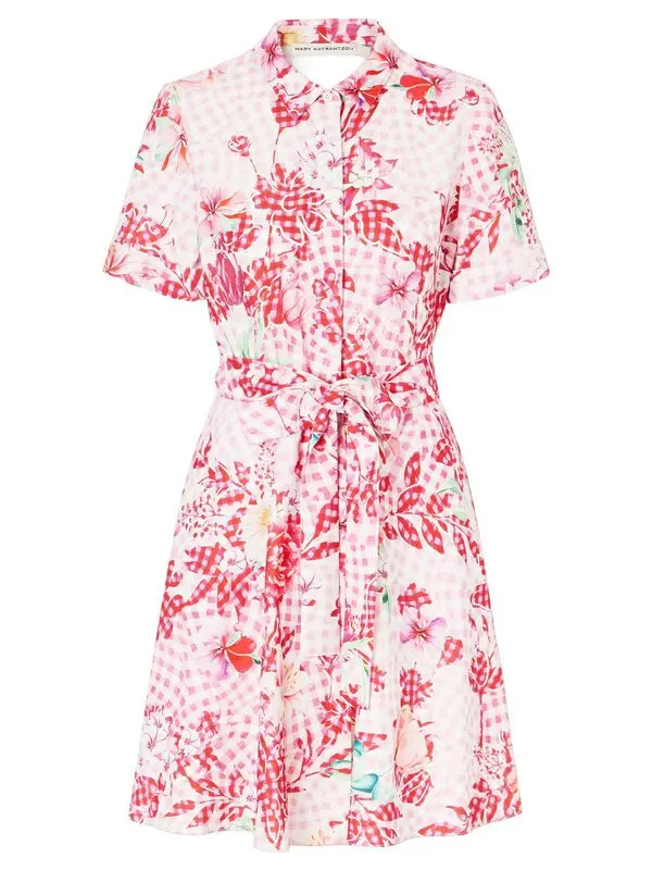 MARY KATRANTZOU Chima Floral-print Woven Midi Dress - Pink