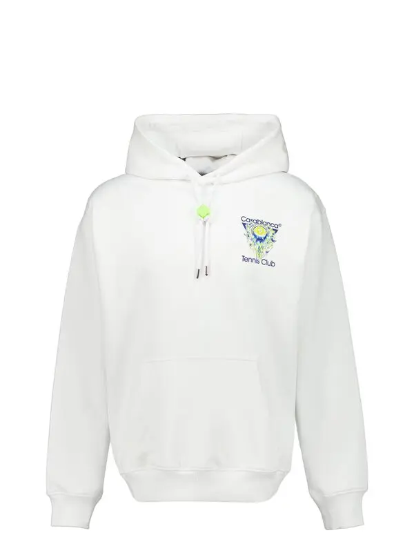 Casablanca Tennis Club Icon Hooded Sweatshirt - White