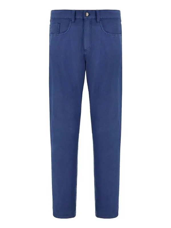Canali Regular Fit Five Pocket Pants - Blue