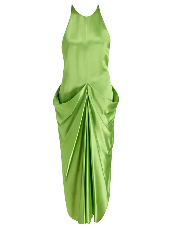 Khaite Kent Draped Halterneck Dress - Absinthe