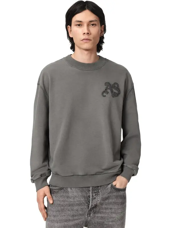 ALLSAINTS Insignia Crew Neck Sweatshirt - Black