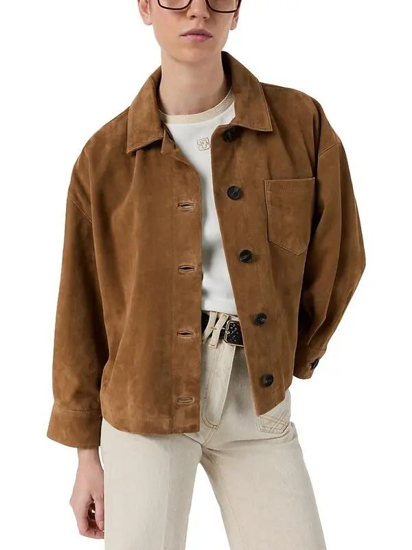 Gerard Darel Tanael Suede Jacket - Straw