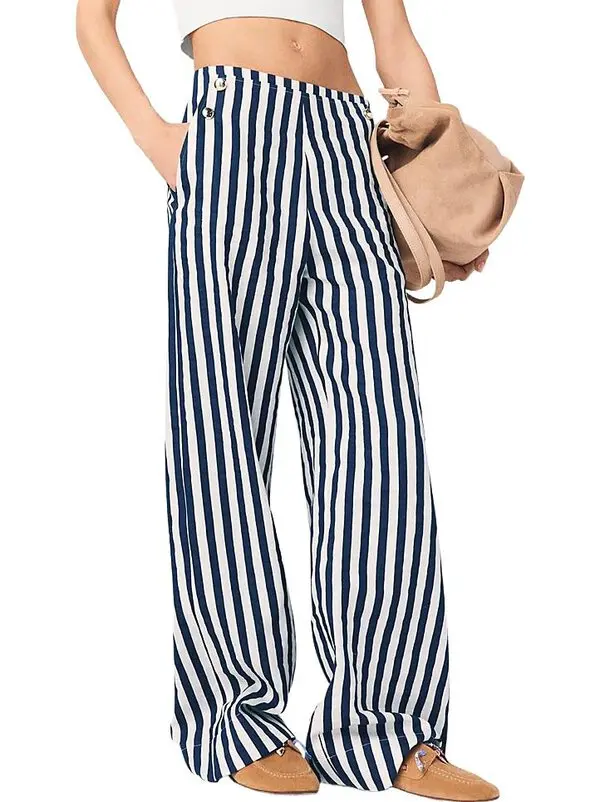 Maje Sailor Trousers - White / Blue