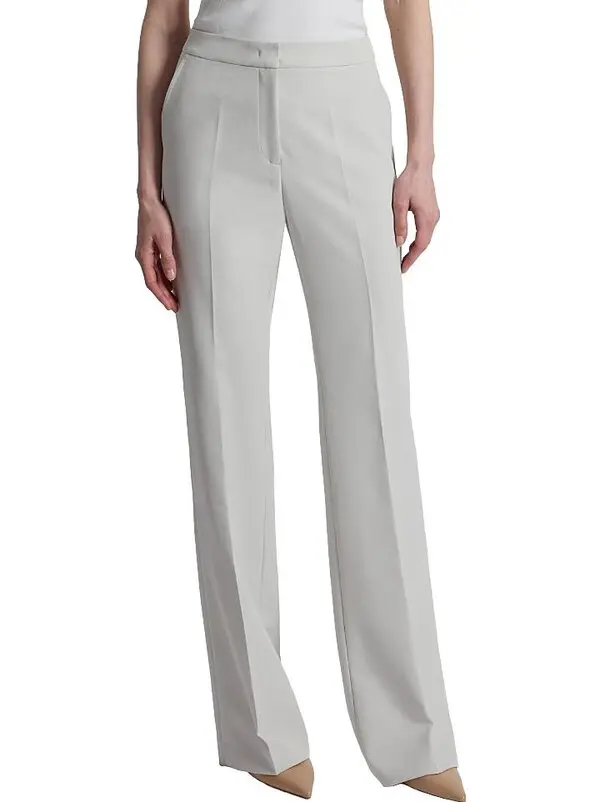Santorelli Bethany Flared Pant In Soft Stretch Crepe - Ash