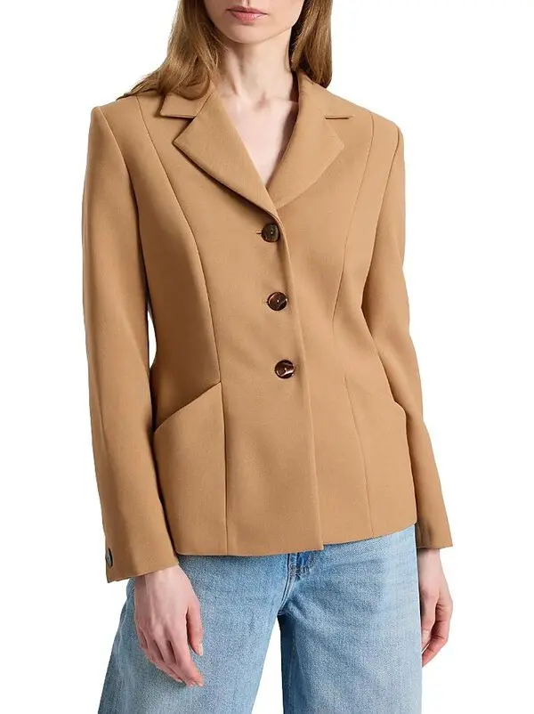 Santorelli Febe Crepe Jacket With Bucket Pockets - Dune Sand