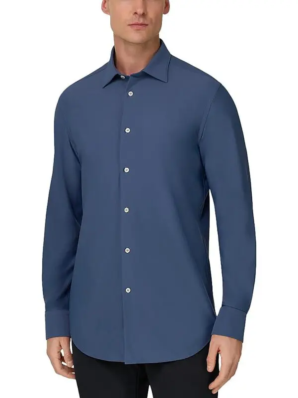 Boggi Milano Piquet Slim Fit Tokyo Shirt - Air-blue