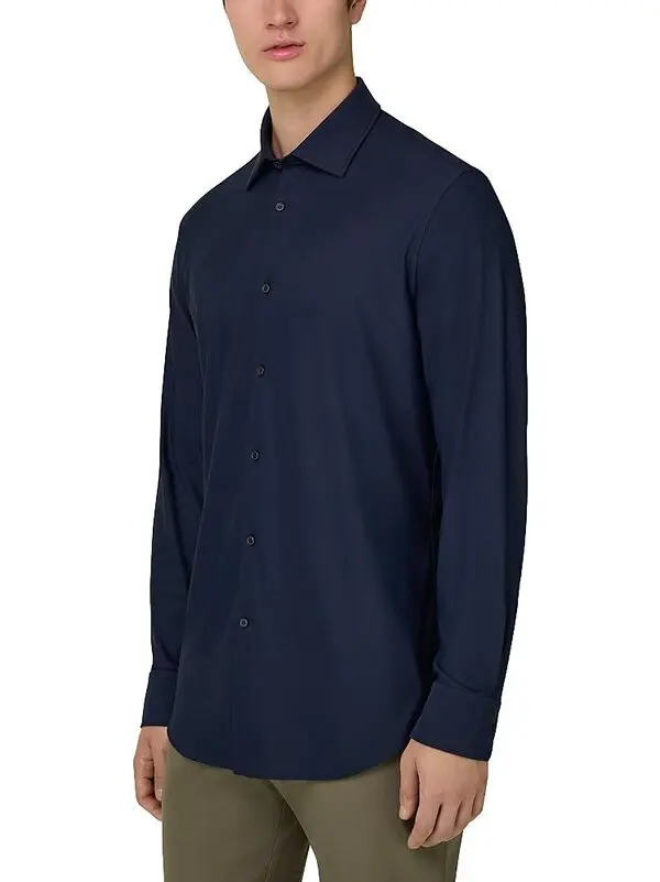 Boggi Milano Piquet Slim Fit Tokyo Shirt - Navy Blue