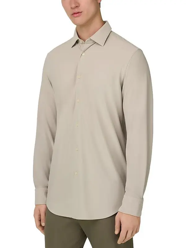 Boggi Milano Piquet Slim Fit Tokyo Shirt - Sand