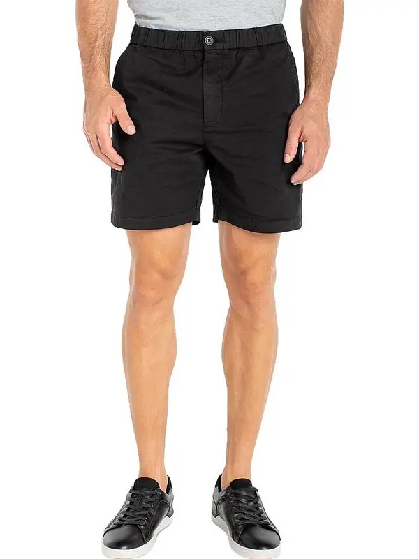 LIVERPOOL Pull-on Chino Shorts - Black Parchment