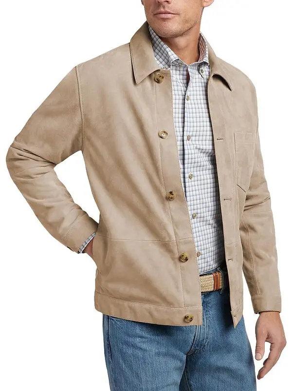 David Donahue City Suede Jacket - Sandstone