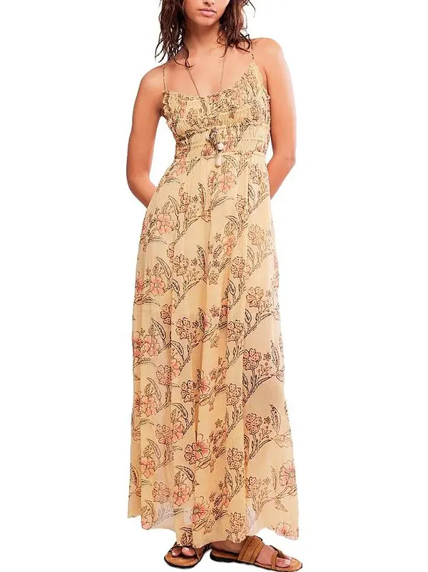 Free People One Ciella Printed Dress - Vanilla