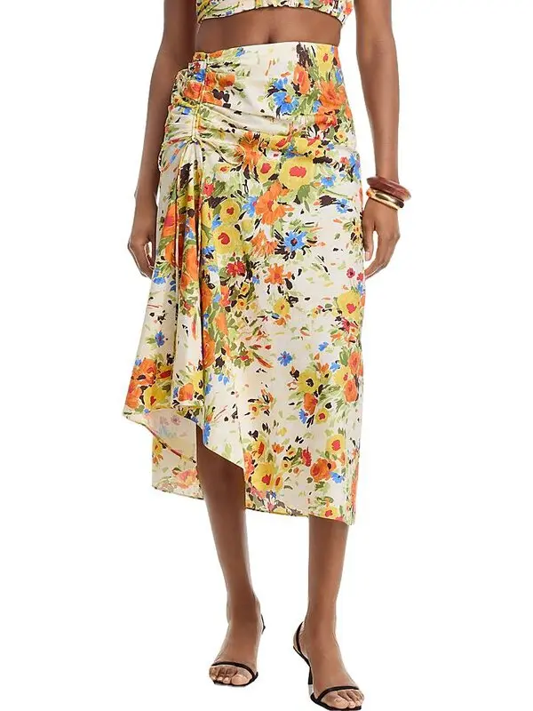 A.L.C. Naomi Printed Skirt - Butter/poppy Multi