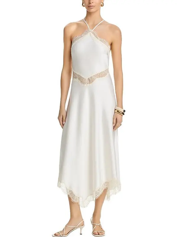 A.L.C. Lucia Lace Trim Dress - Pearl White