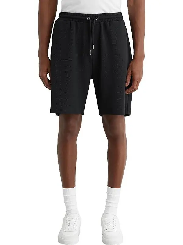 REISS Textured Drawstring Shorts 7 - Navy