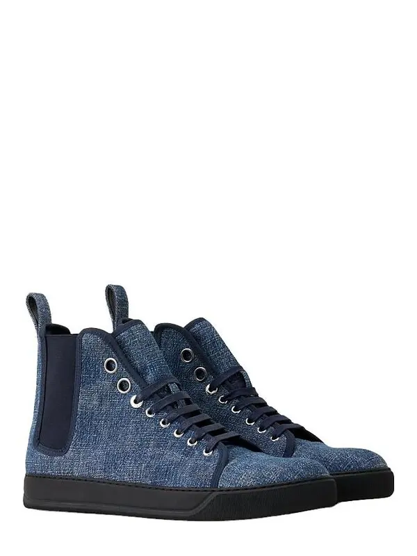 LANVIN Dbb1 High-top Denim Sneakers - Denim Blue