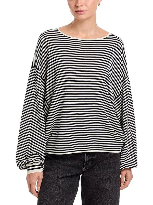 FRAME Striped Slouchy Sweater - Cream Multi