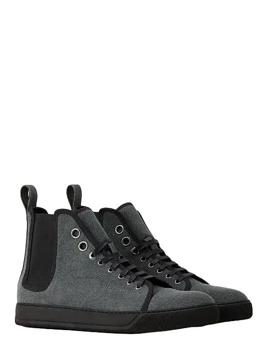 LANVIN Dbb1 High-top Canvas Sneakers - Black/anthracite