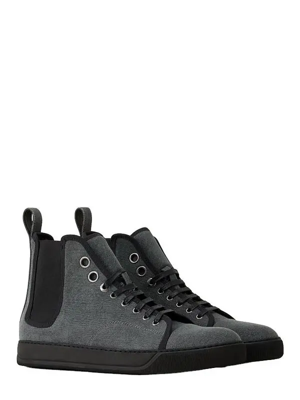 LANVIN Dbb1 High-top Canvas Sneakers - Black/anthracite