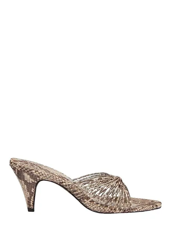 REFORMATION Woodlyn Strappy Sandals - Tan Snake