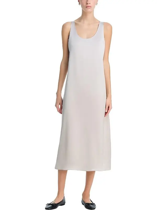LESET Barb Scoop Midi Dress - Cement