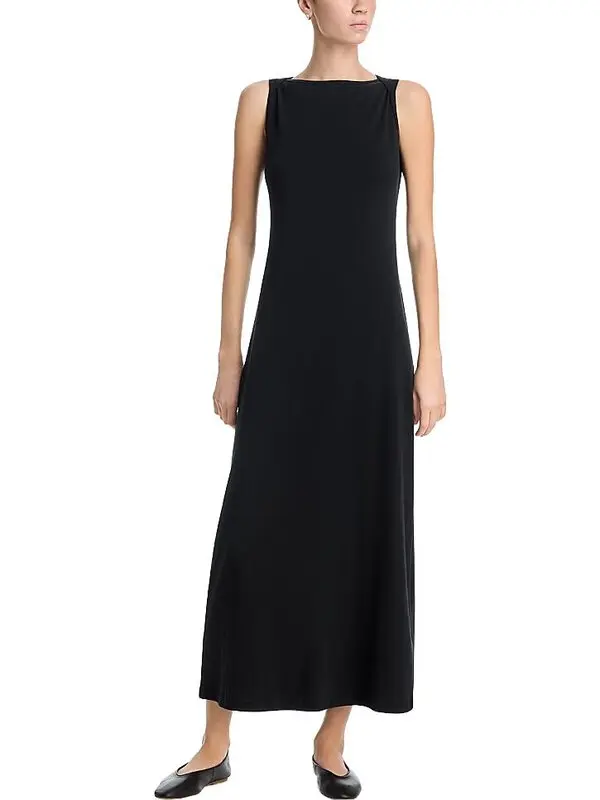LESET Nando Boatneck Maxi Dress - Black