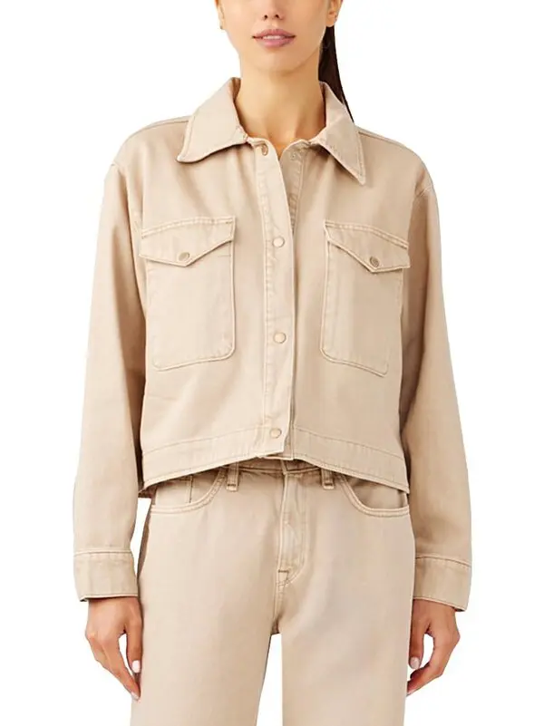TRIARCHY Cropped Jean Jacket - Coco Mousse