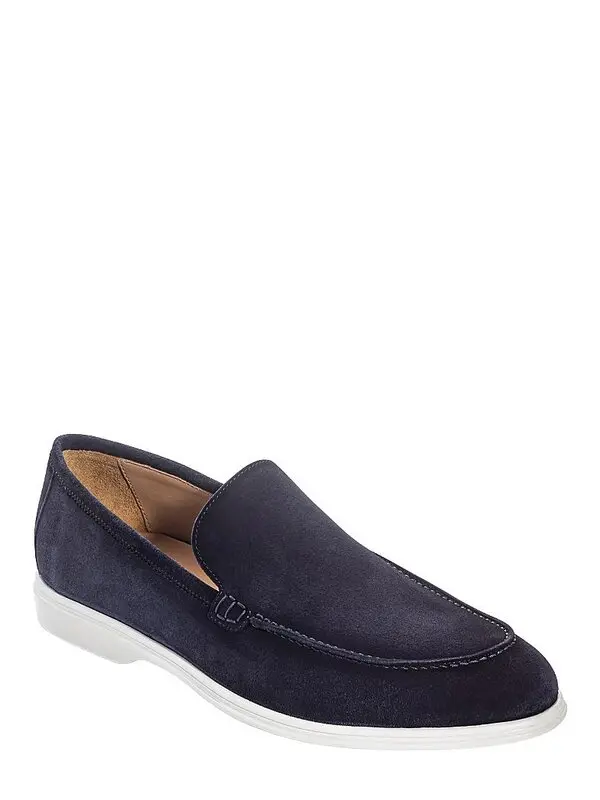 To Boot New York Montage Moc Toe Loafers In Suede - Blue Aero