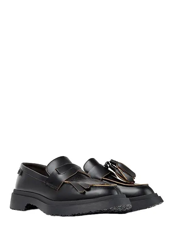 Camper Walden Twins Leather Moccasin - Black