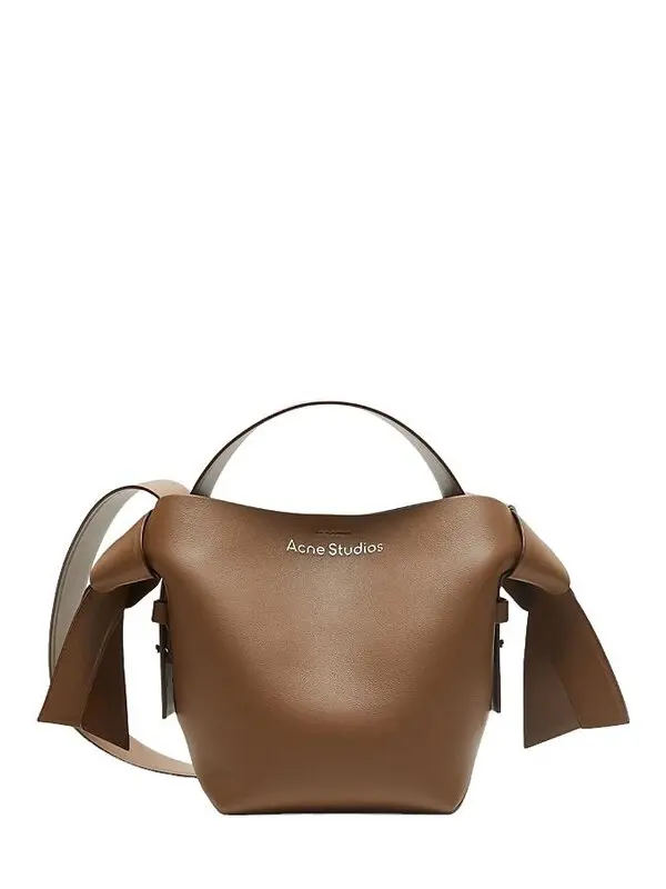 Acne Studios Musubi Mini R Leather Shoulder Bag - Camel Brown