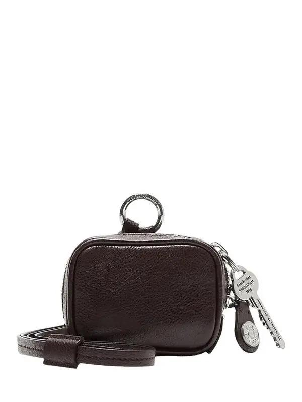 Acne Studios Camero Clip Leather Pouch - Chocolate