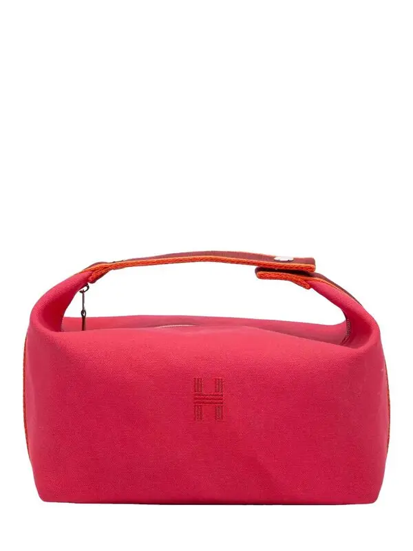 Hermès Large Toile Bride A Brac Case Vanity Bag - Pink