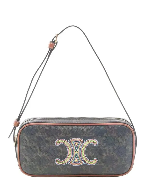 Celine Mini Triomphe Coated Canvas Camera Bag - Brown