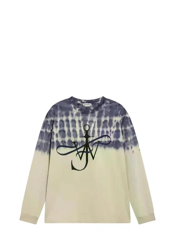 JW Anderson Anchor-logo Tie-dye Sweatshirt - Neutrals