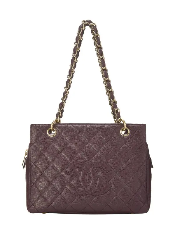 Chanel Quilted Caviar 'cc' Timeless Tote - Burgundy
