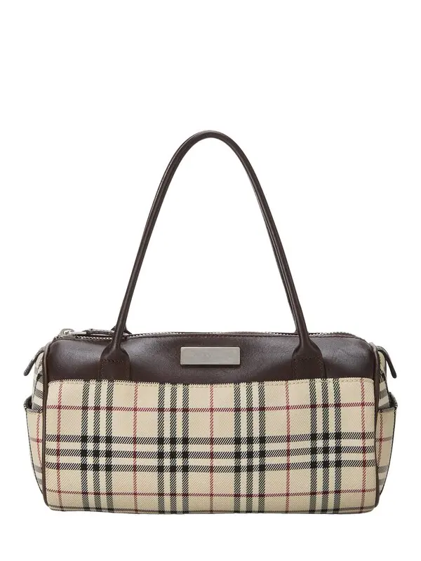 Burberry House Check Roll Handbag - Brown