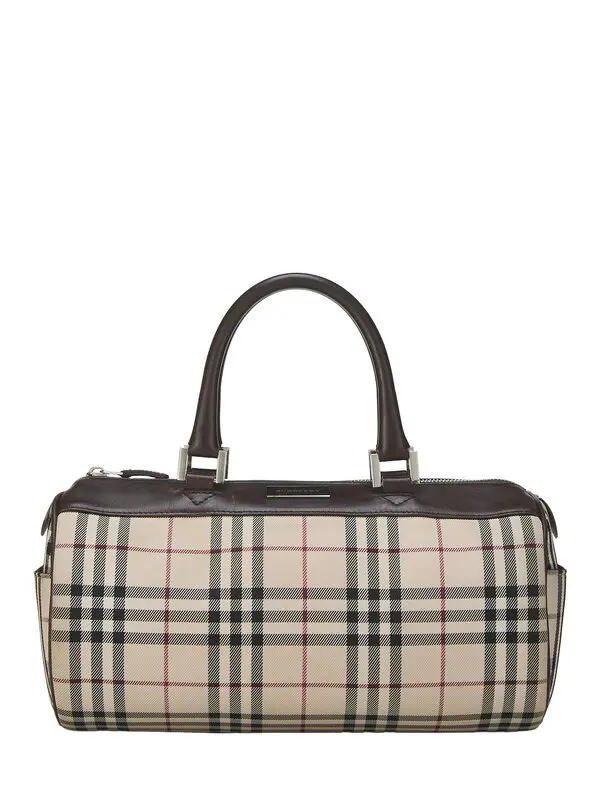 Burberry House Check Roll Handbag - Brown