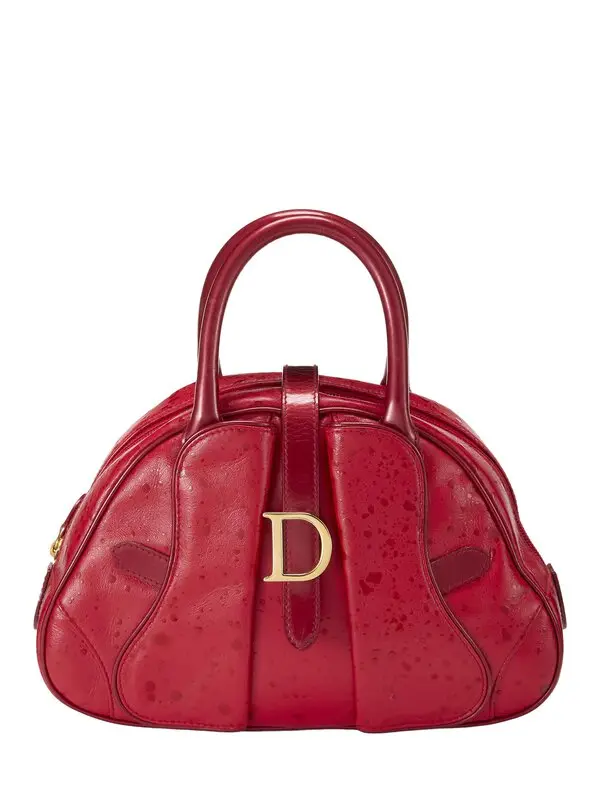 Dior Leather Double Saddle Bowler - Red