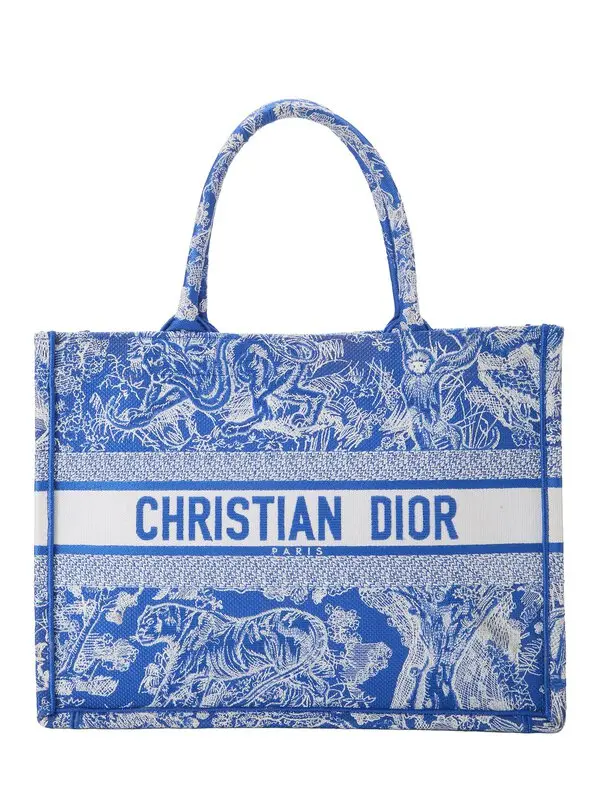 Dior Embroidered Book Tote - Blue