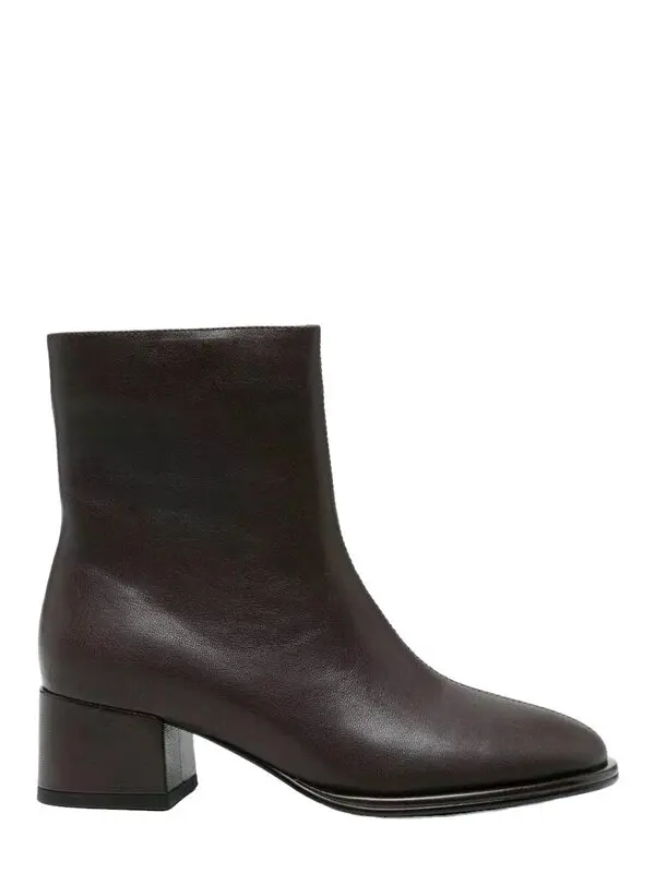 LINDA BAUMANN Leather Ankle Boots - Brown