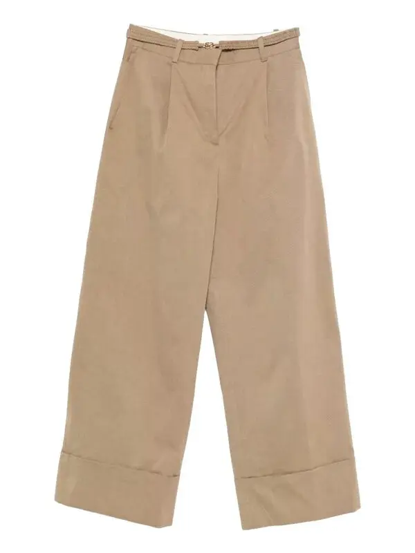 Sandro Belt-fastening Palazzo Trousers - Neutrals