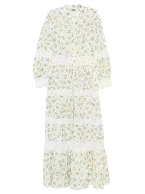 Sandro Aurelia Floral Lace Maxi Dress - White