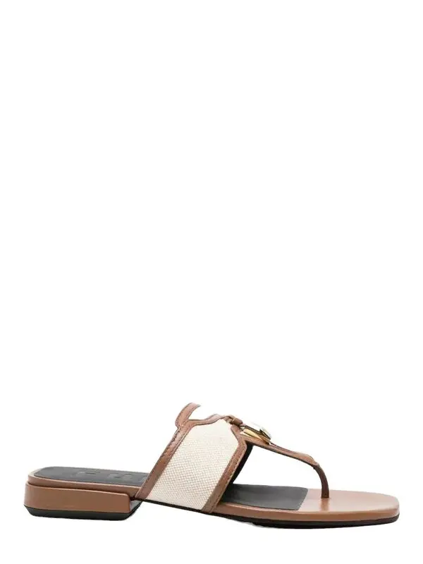 Furla Square-toe Thong Sandals - Brown
