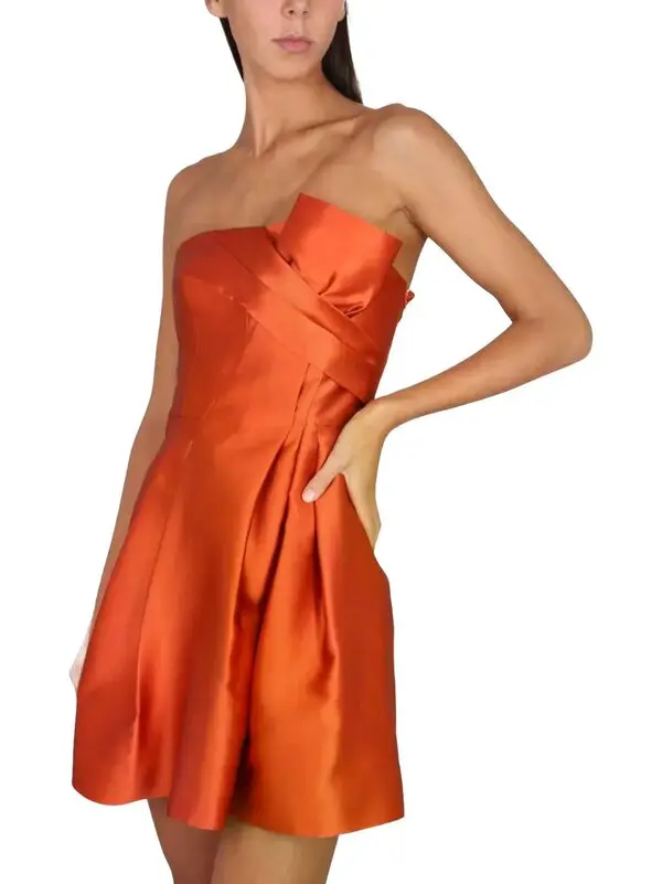 Alberta Ferretti Strapless Short Dress - Orange