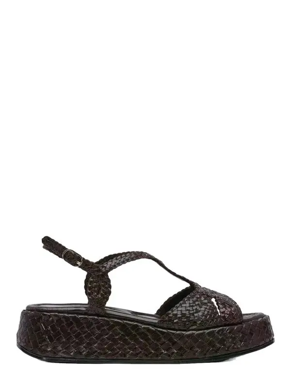 PONS QUINTANA Woven Platform Sandals - Brown